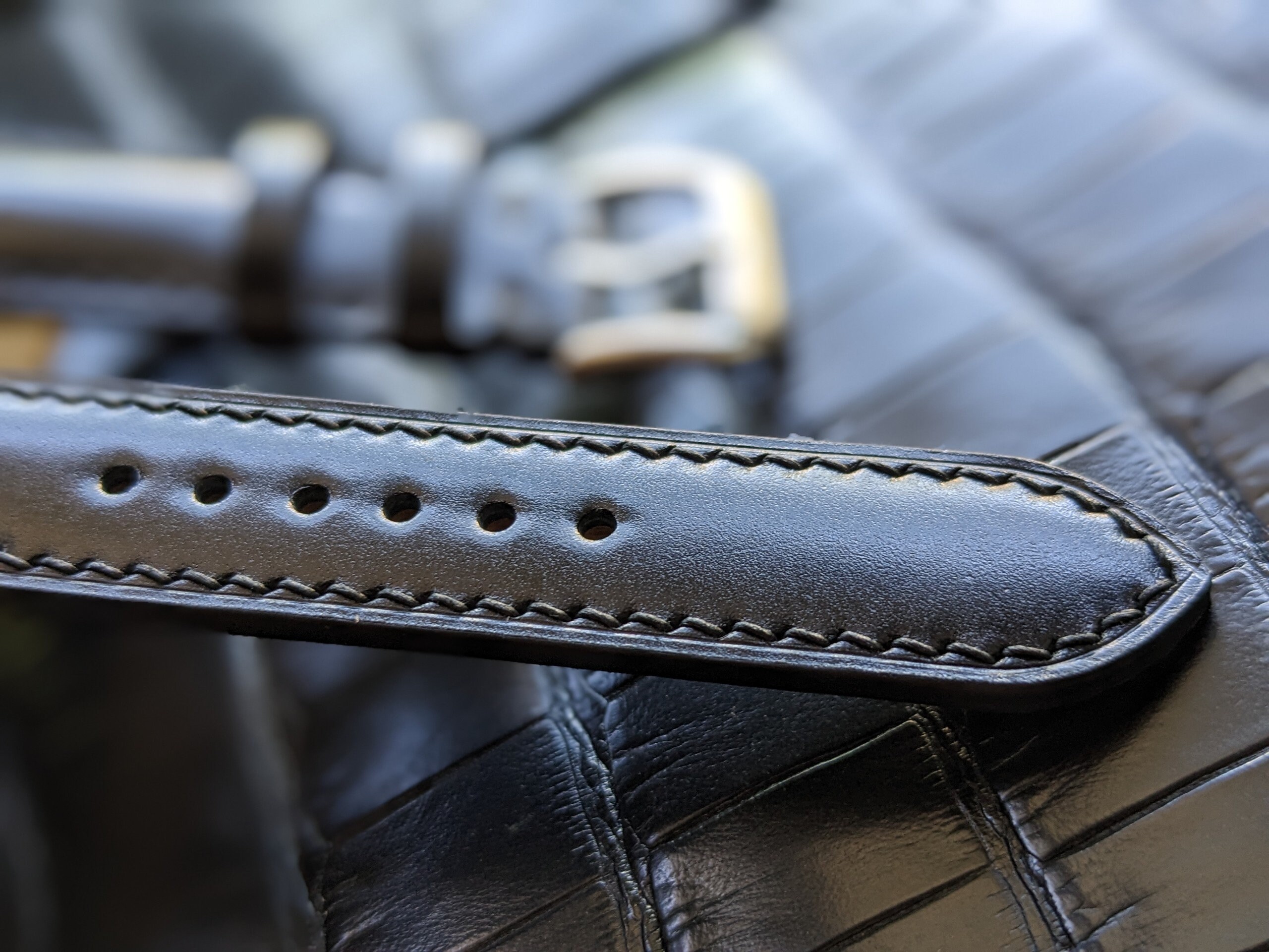 Shell Cordovan Watch Strap Handmade I Black Color I Watch Band Size ...