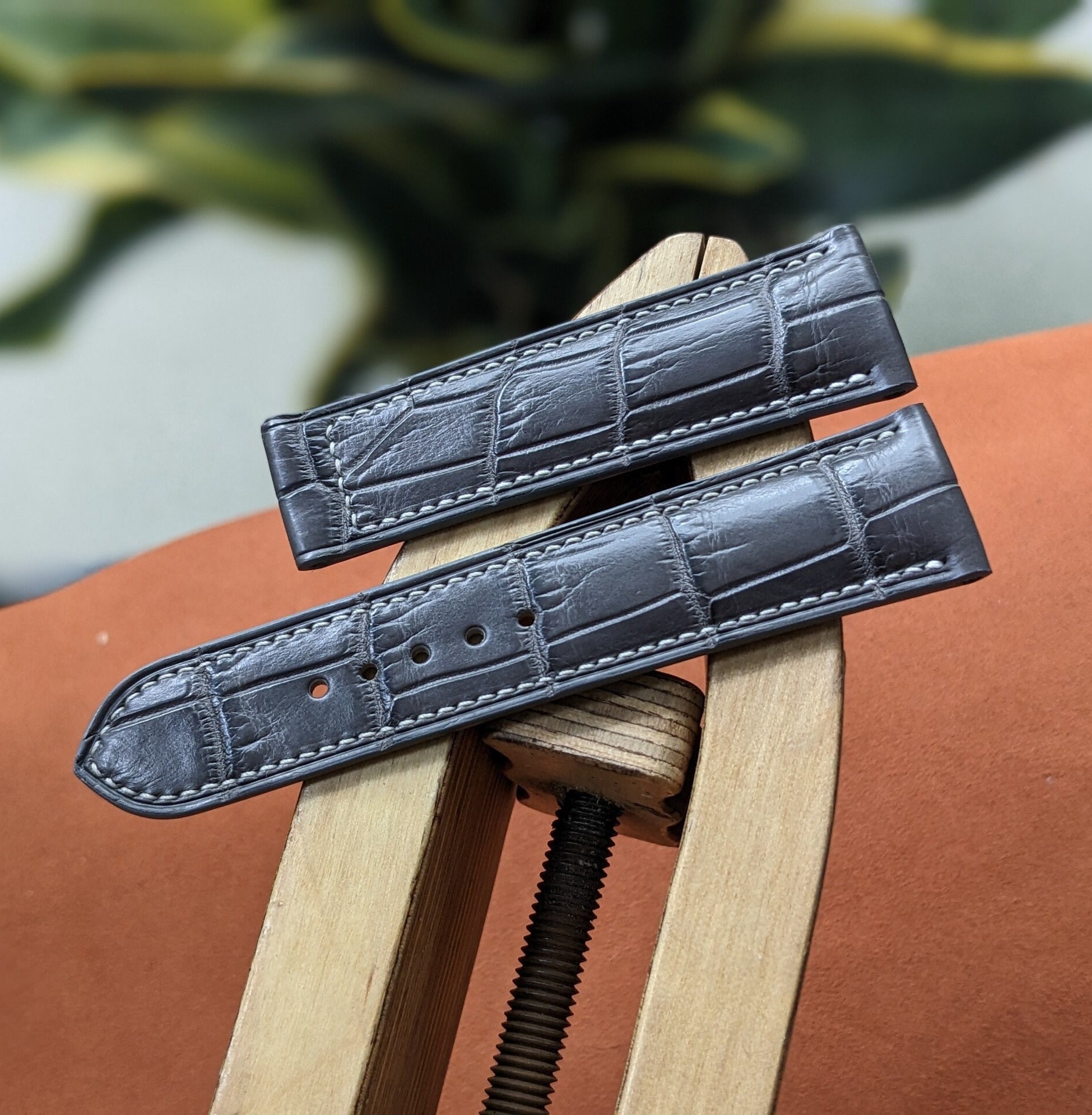 Alligator Watch Strap Handmade Leather for Omega Watches I Watch Band ...
