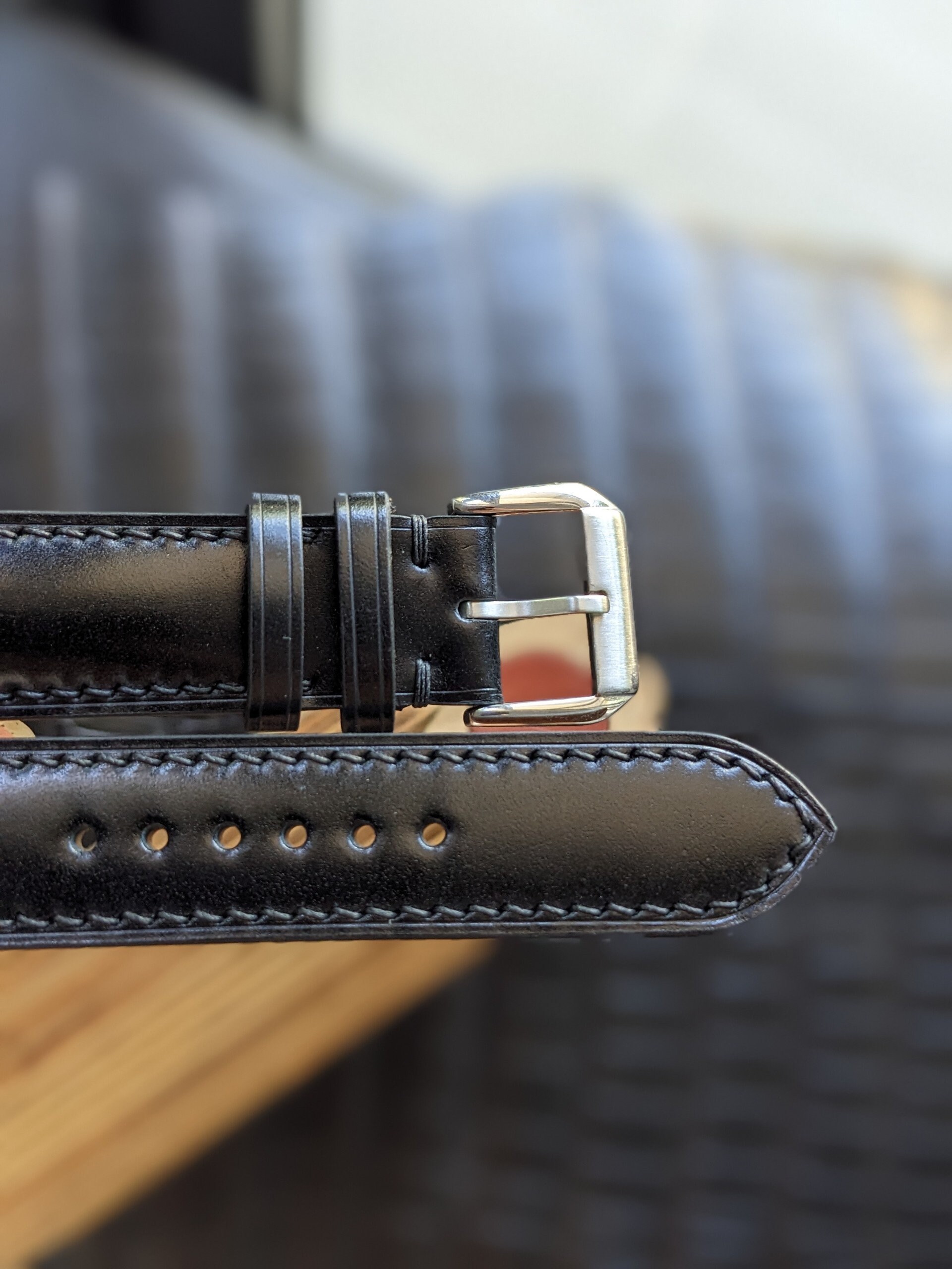 Shell Cordovan Watch Strap Handmade I Black Color I Watch Band Size ...