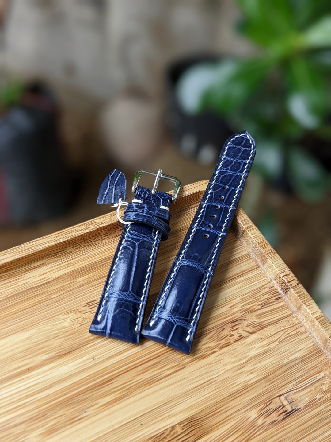 Handmade Blue Alligator Leather Watch Strap Sizes 18mm-24mm - Etsy