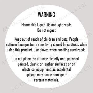 Reed Diffuser Warning Labels, Downloadable Labels, Reed Diffuser Labels ...