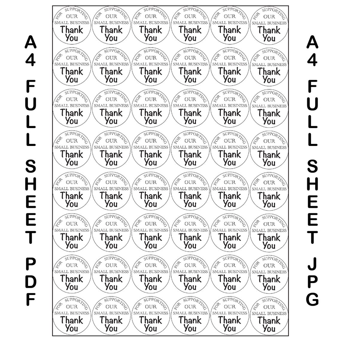 Thank You Labels, Downloadable Labels, Round Labels, Instant Download ...