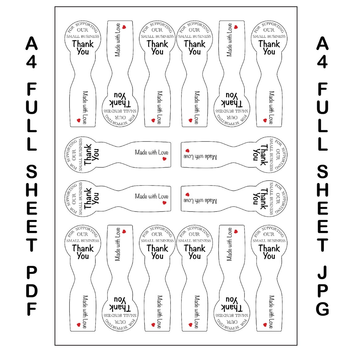 Thank You Labels Downloadable Labels Pip Box Seals Instant | Etsy