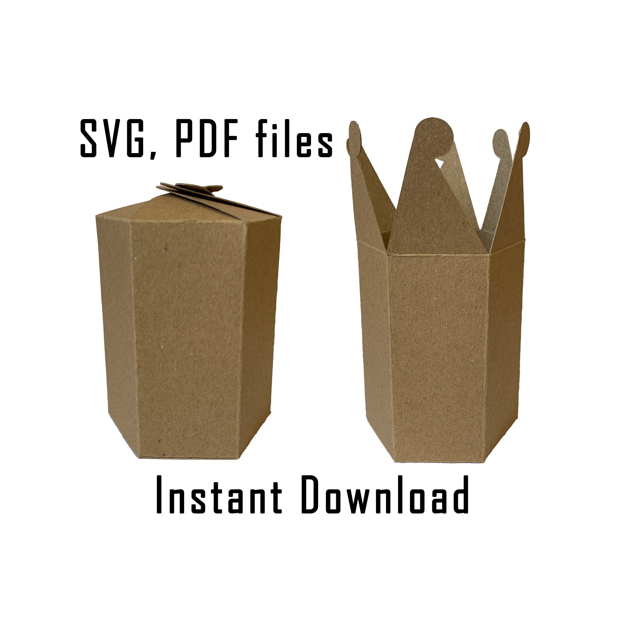 Downloadable Box Template Hexagonal Gift Box Instant | Etsy