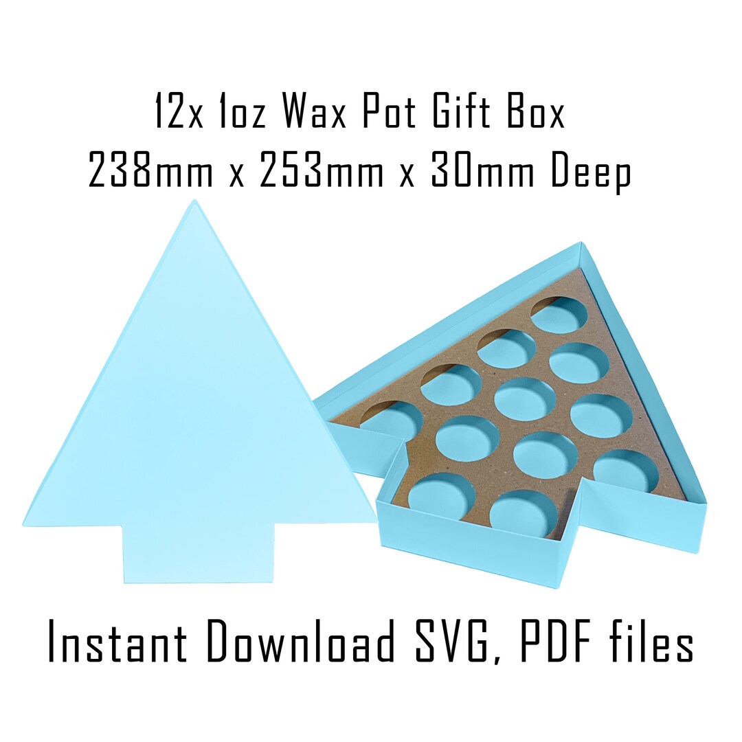 Wax Pot Box Gift Box, Pot Size 45mm Diameter, Downloadable Template ...