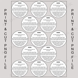 Reed Diffuser Warning Labels, Downloadable Labels, Reed Diffuser Labels ...