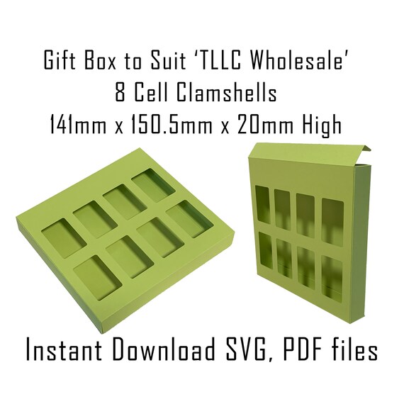Downloadable Box Template 8 Cell Clamshell Box Gift Box | Etsy