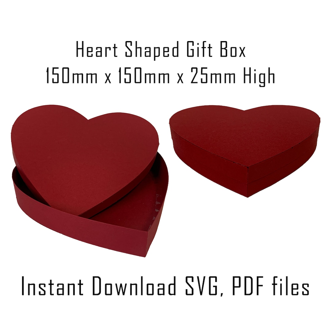 Heart Shaped Box Template, Gift Card Packaging (SVG, PDF) - Etsy