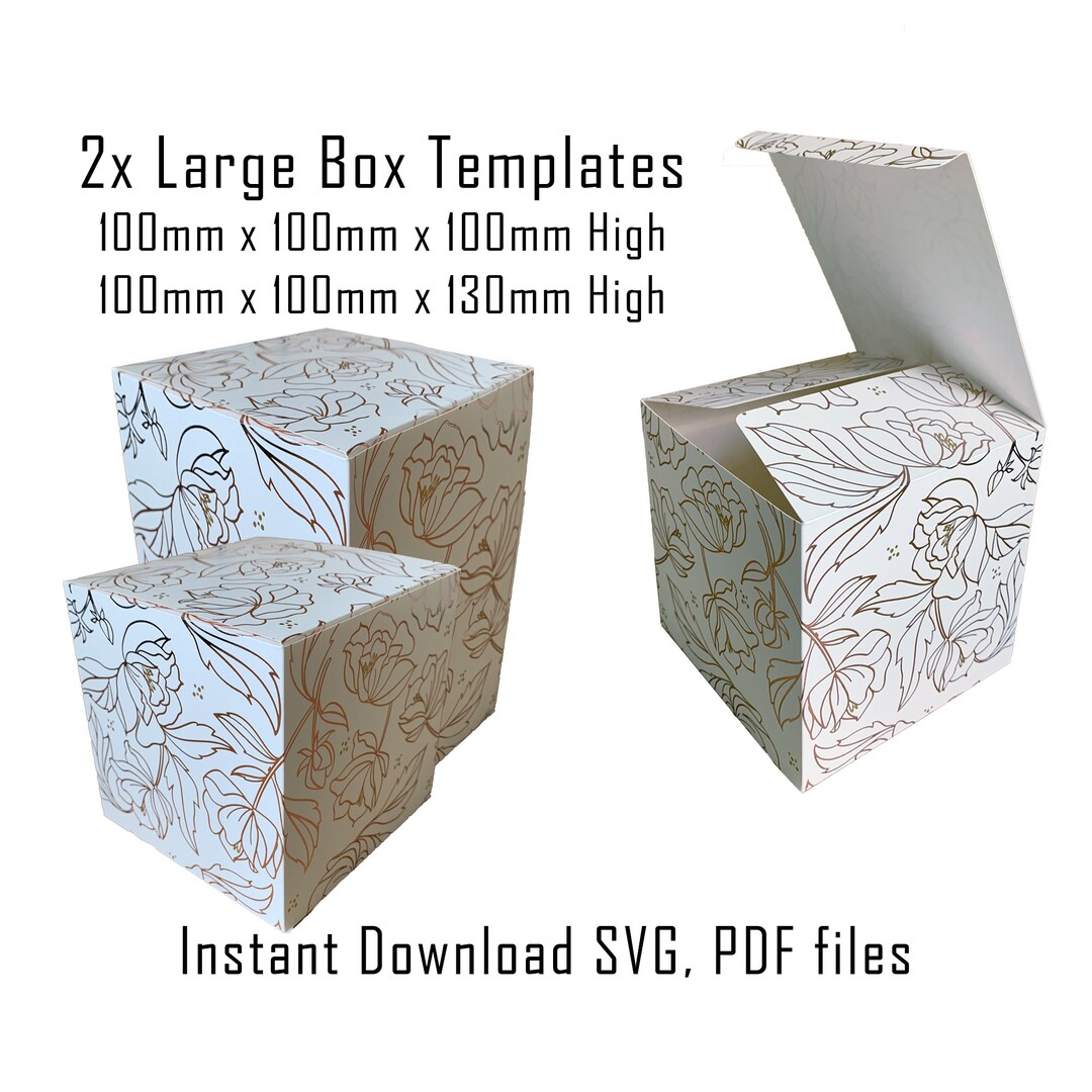 Square Gift Box Template, Packaging SVG, PDF (digital Download) - Etsy