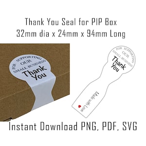 Thank You Labels, Downloadable Labels, Pip Box Seals, Instant Download ...