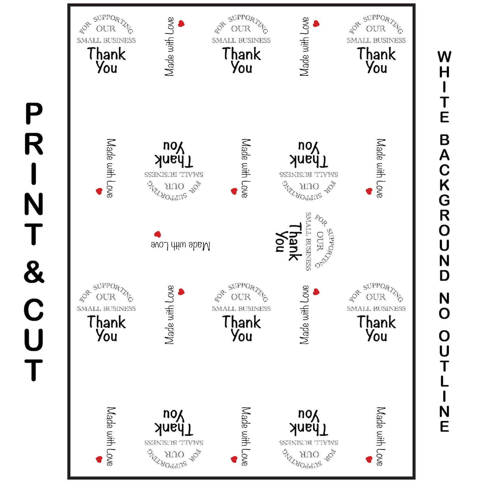 Thank You Labels Downloadable Labels Pip Box Seals Instant | Etsy