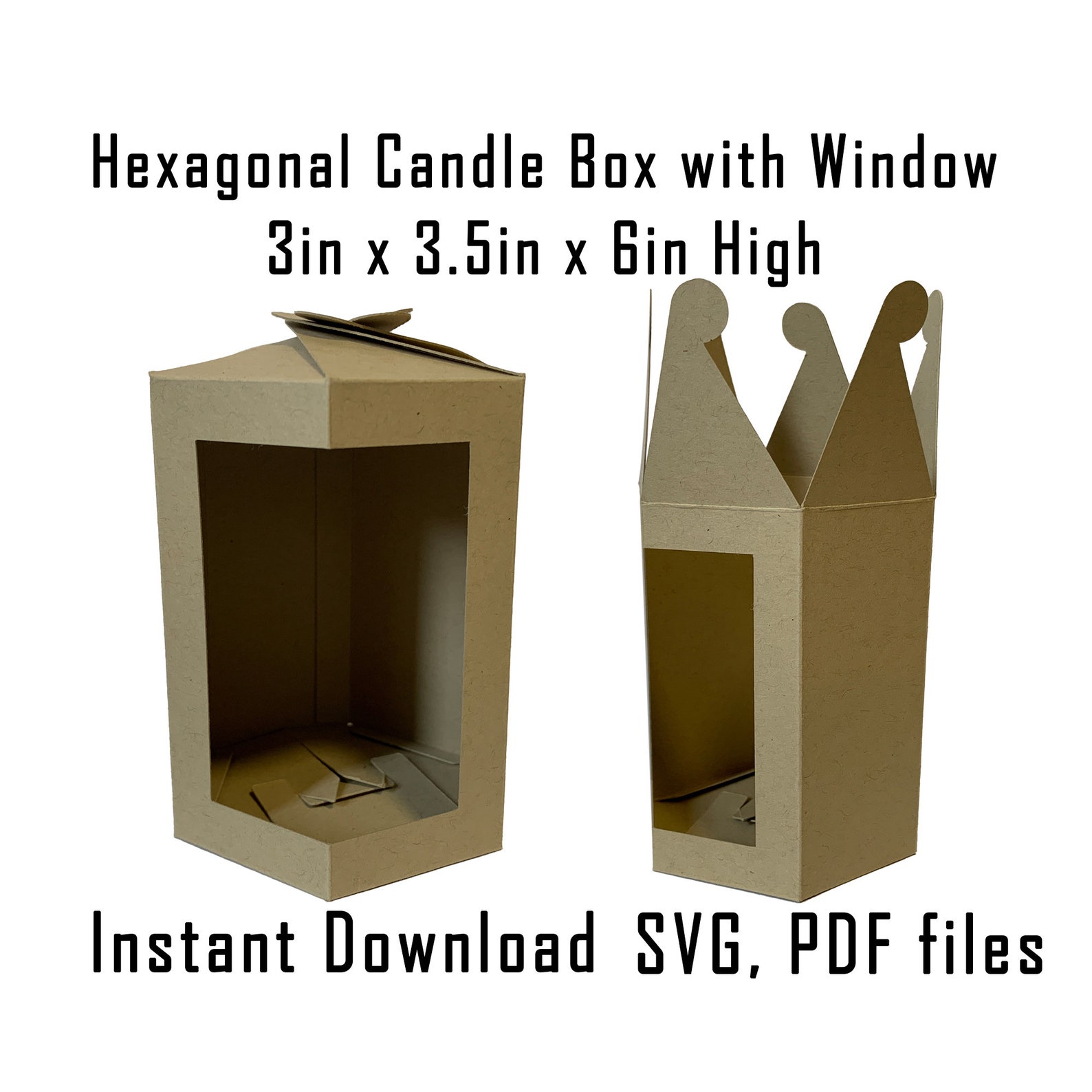 Downloadable Box Template Hexagonal 'Candle' Box | Etsy