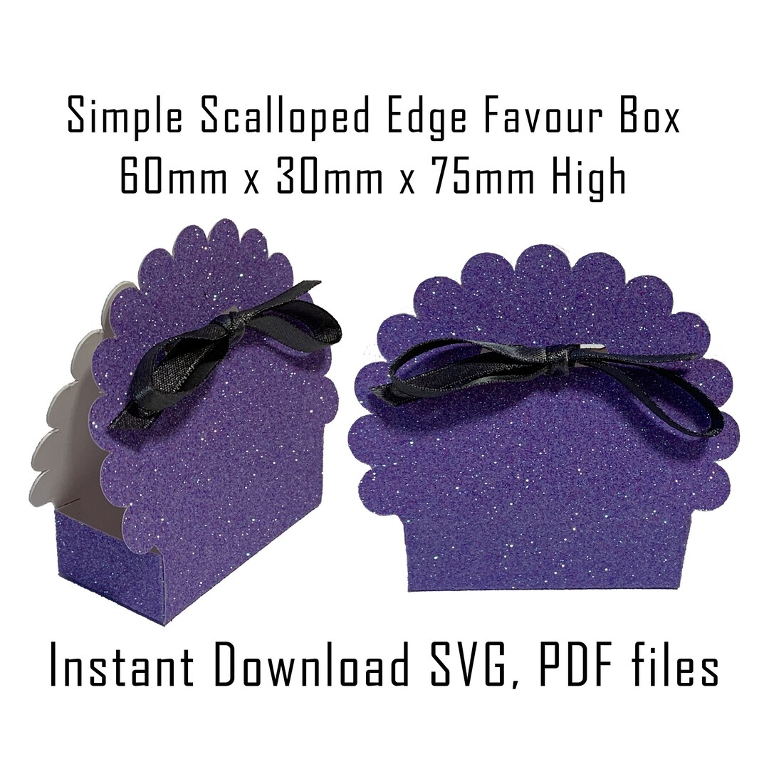 Downloadable Box Template, Scalloped Favor Box, Instant Download ...