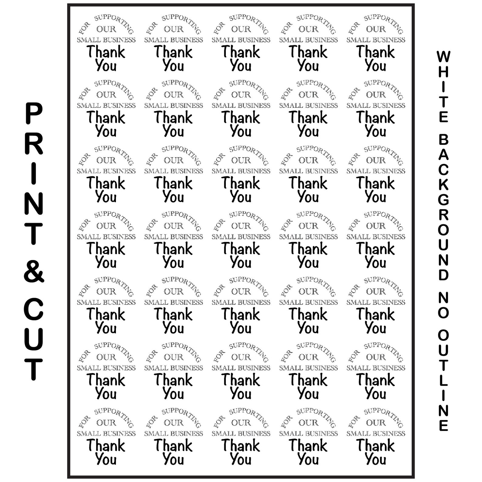 Thank You Labels Downloadable Labels Round Labels Instant | Etsy