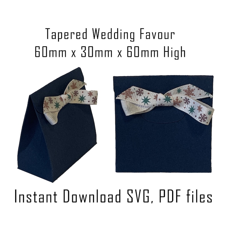 Wedding Favour Box Downloadable Box Template Tapered Box - Etsy