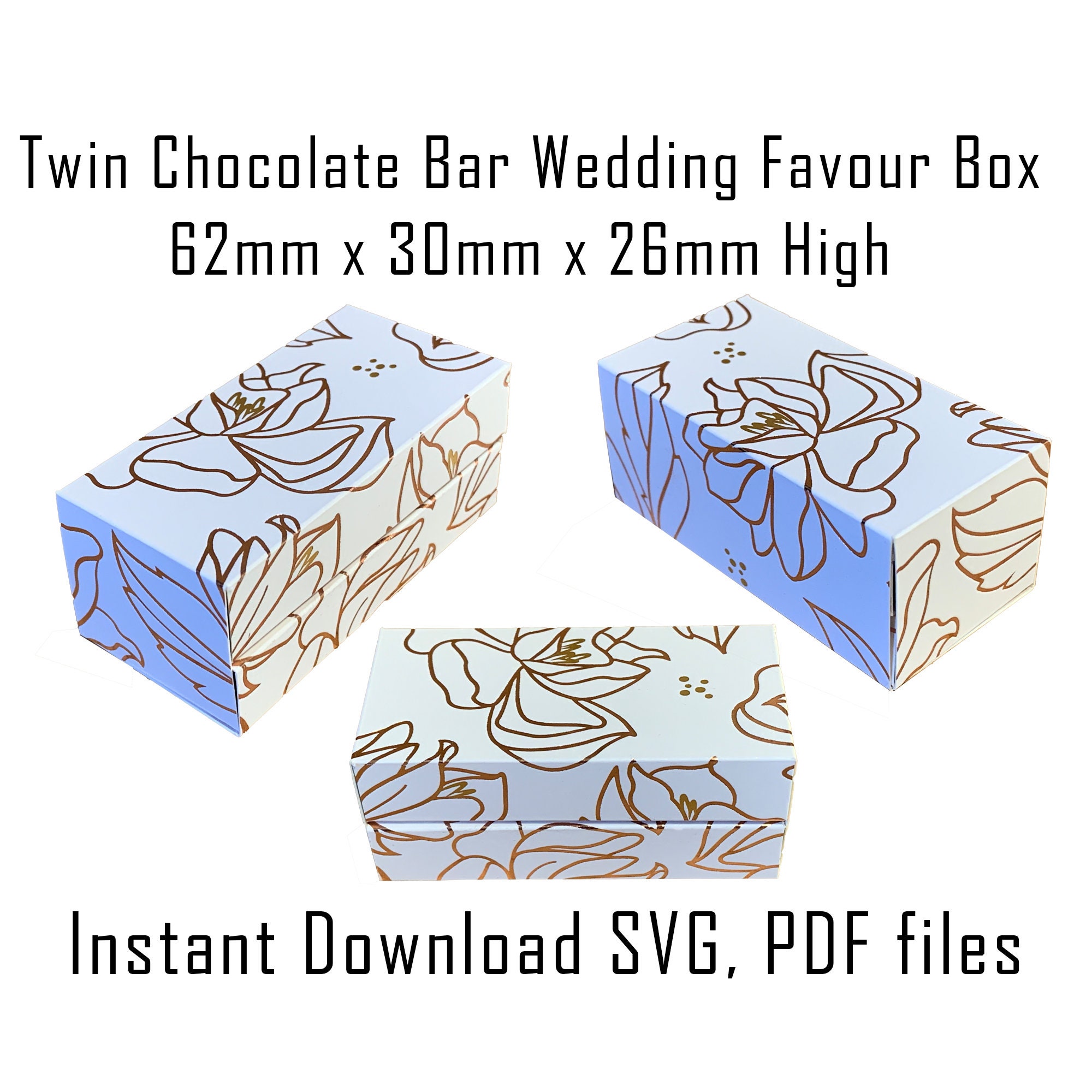 Downloadable Box Template Chocolate Gift Box Wedding Favour - Etsy