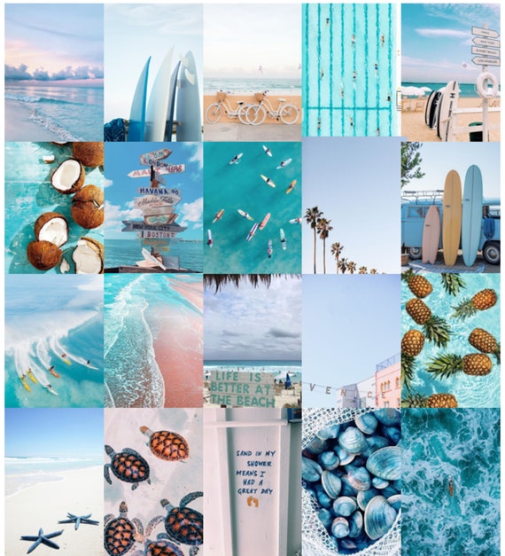 Beachy Blue Collage Kit digital - Etsy