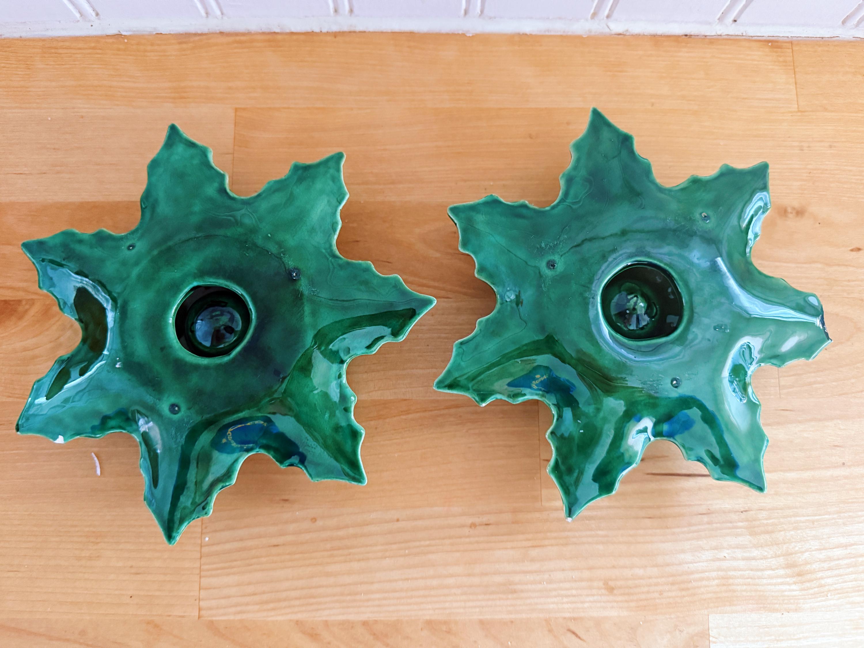 Vintage Holly Leaf Taper Candle Holders Christmas Table Decor ...