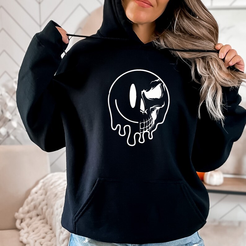 Half Skull Half Smiley SVG PNG Bundle Smile Smiley Face Dripping Smile ...