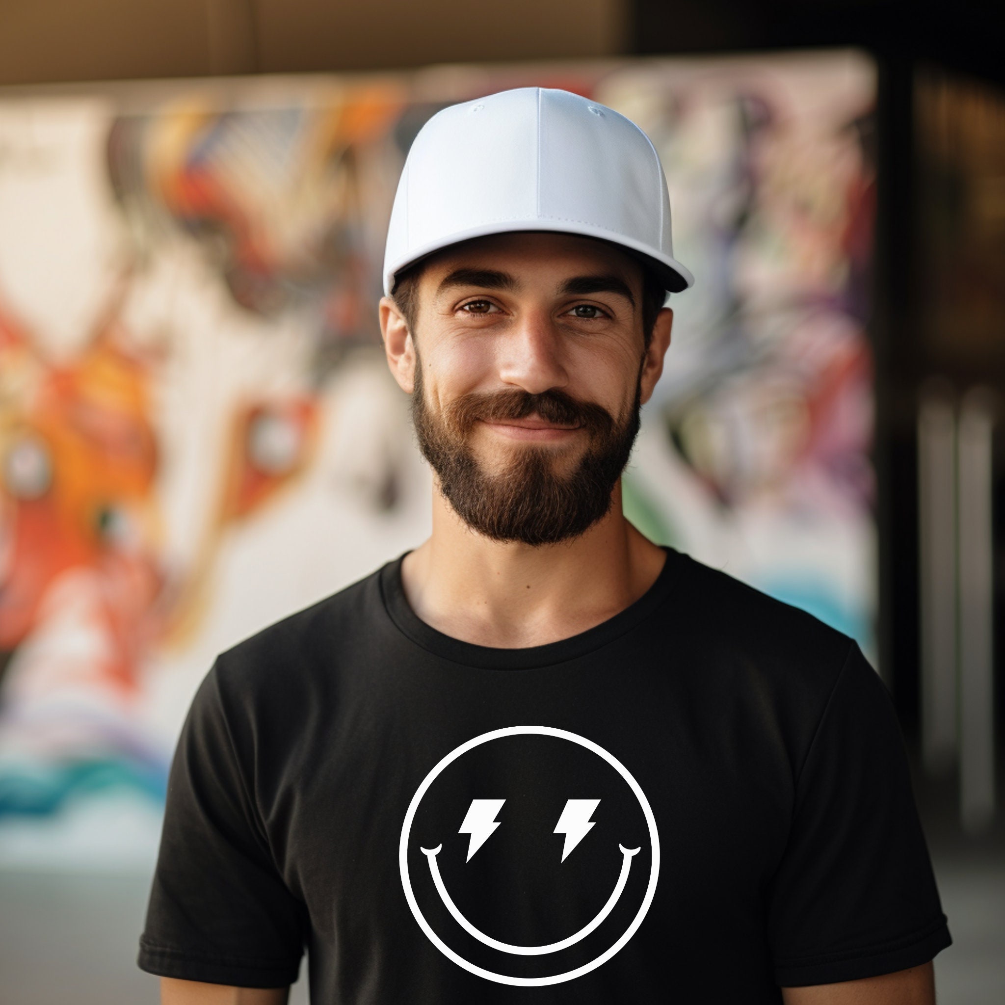 Lightening Smiley Face Bundle PNG SVG | Lightening Smile | Smile ...