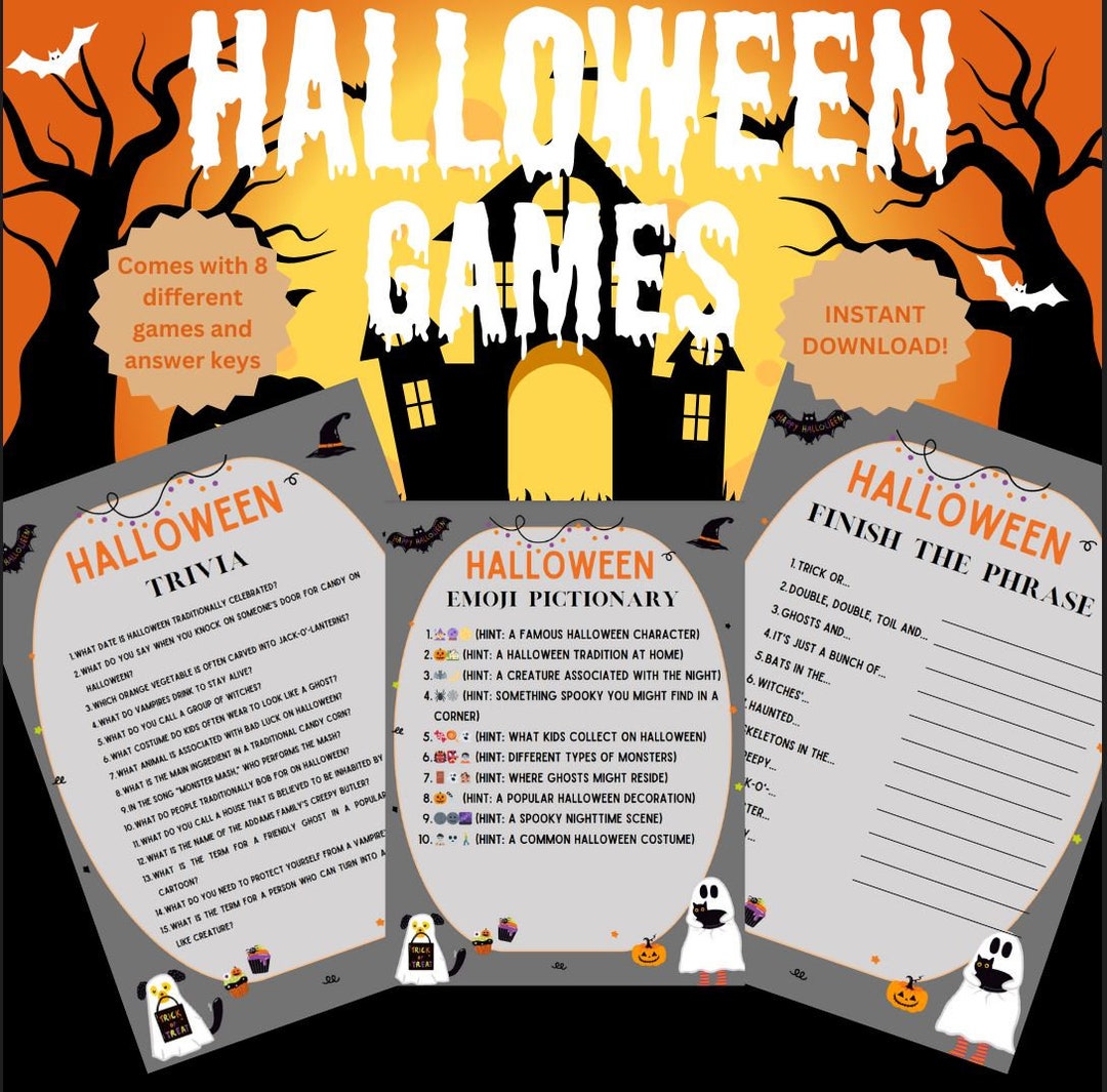 Ultimate Halloween Games Bundle 8 Printable Games & Answer Keys Instant ...