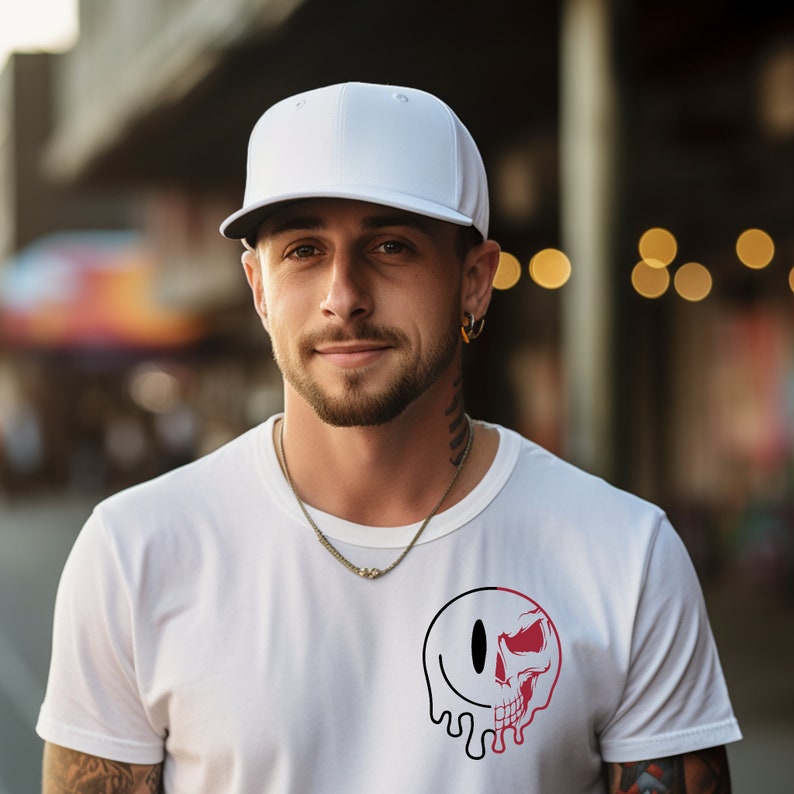 Half Skull Half Smiley SVG PNG Bundle Smile Smiley Face Dripping Smile ...