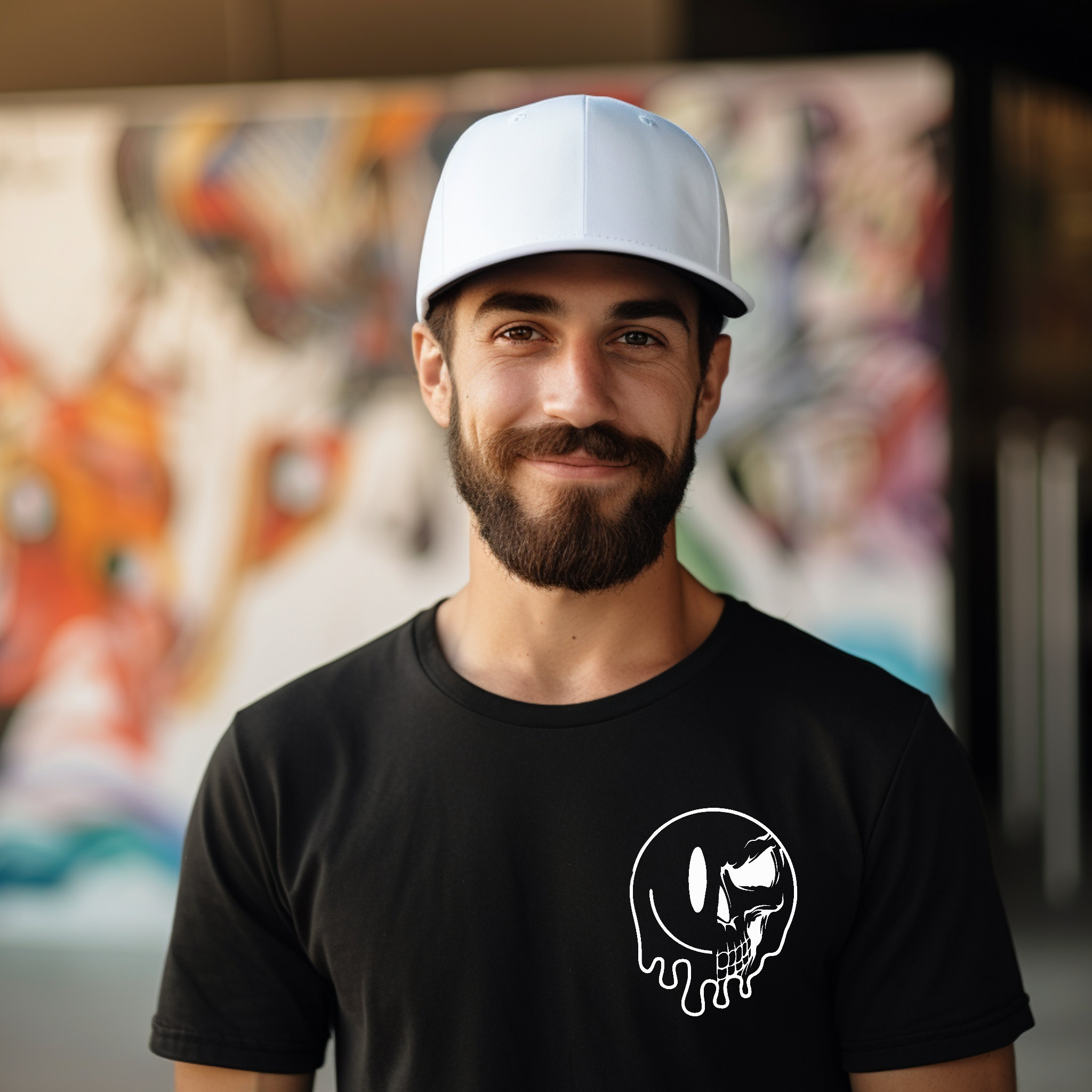 Half Skull Half Smiley SVG PNG Bundle Smile Smiley Face Dripping Smile ...