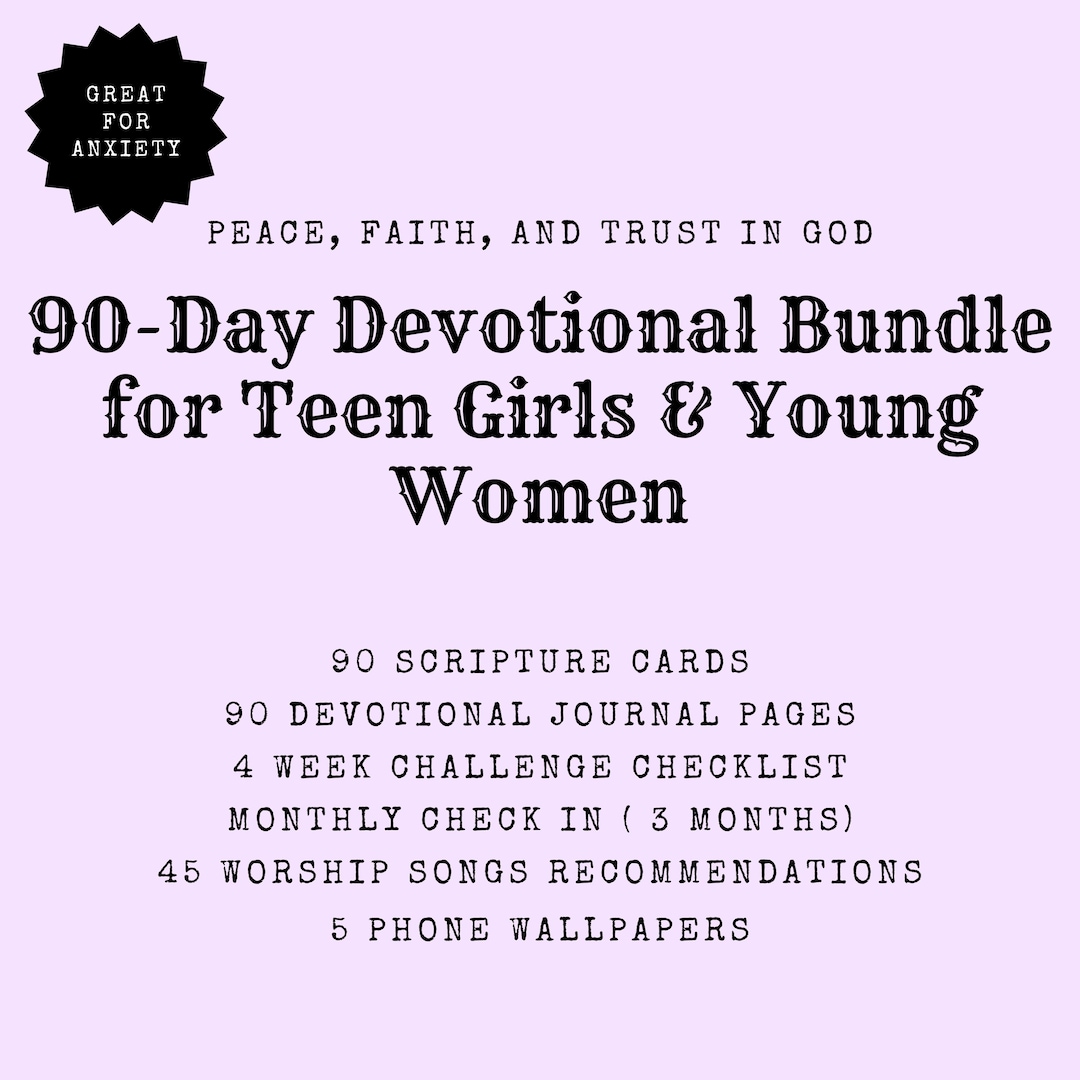 90-day Devotional Bundle for Teen Girls & Young Women | Scripture Cards ...