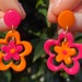 Groovy 60's Style Earrings, Flower Power Dangle Earring, Retro 70's ...