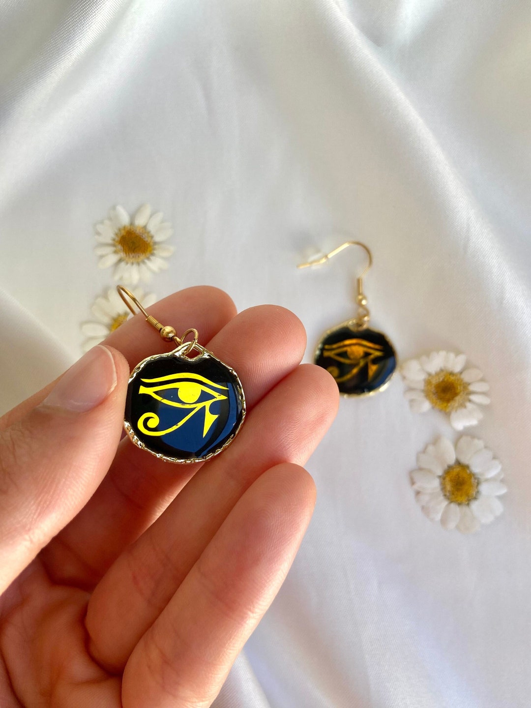 Eye of Horus Earrings, Ancient Egypt Jewelry, Cleopatra Back ...