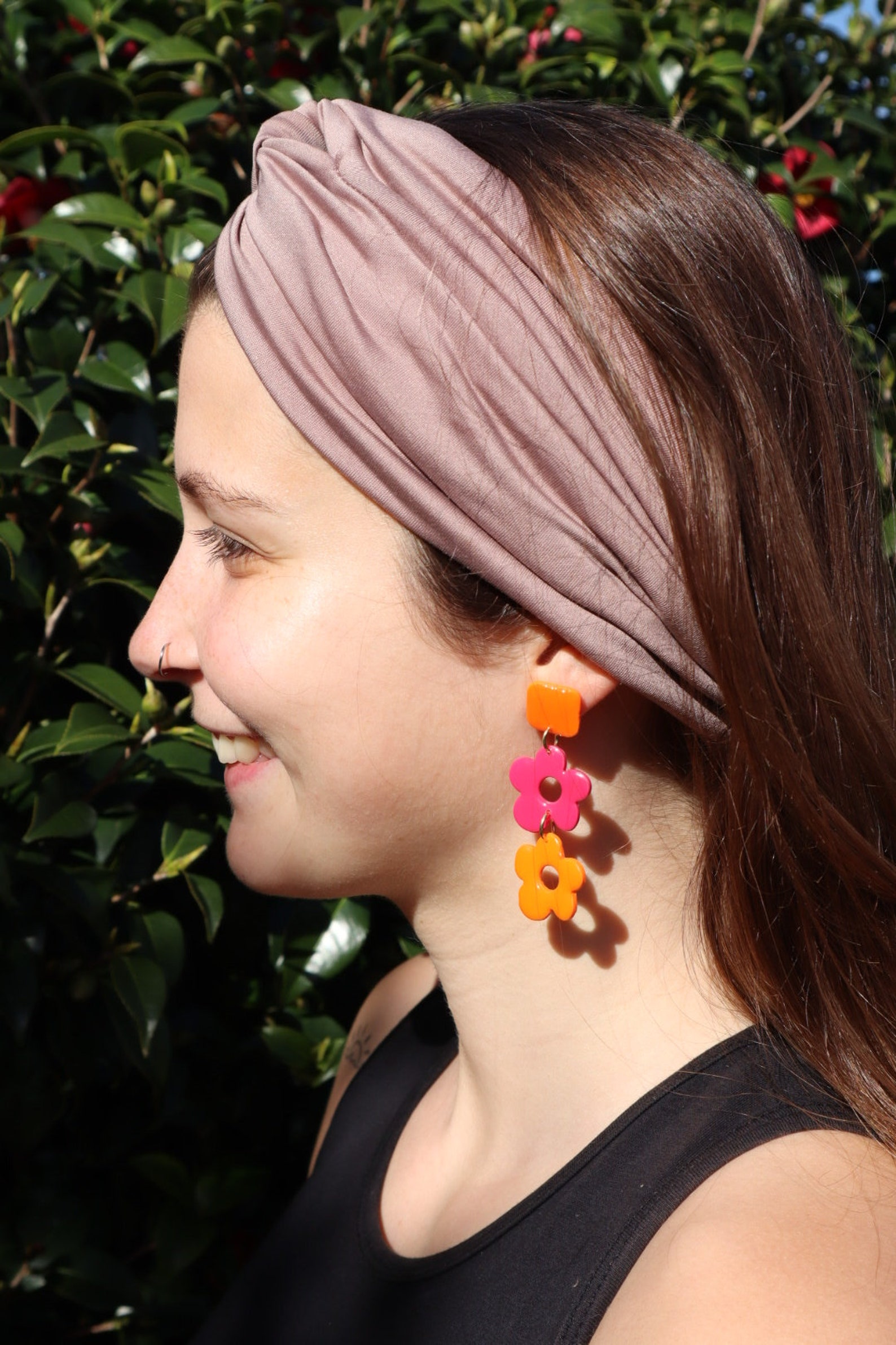 Groovy 60's Style Earrings, Flower Power Dangle Earring, Retro 70's ...