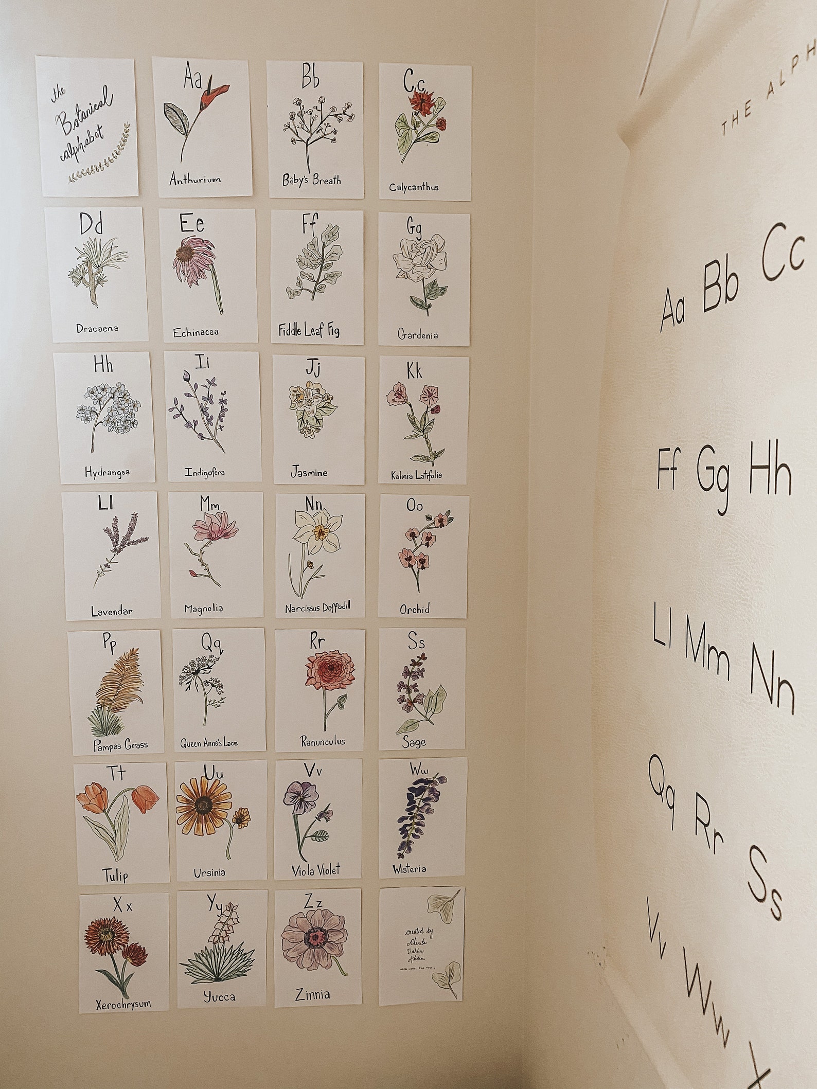 Botanic Alphabet Cards - Etsy