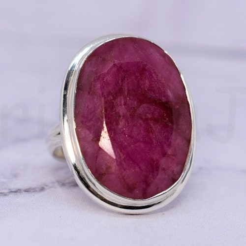 Indian Ruby Ring 925 Sterling Silver Ring Handmade Ring - Etsy