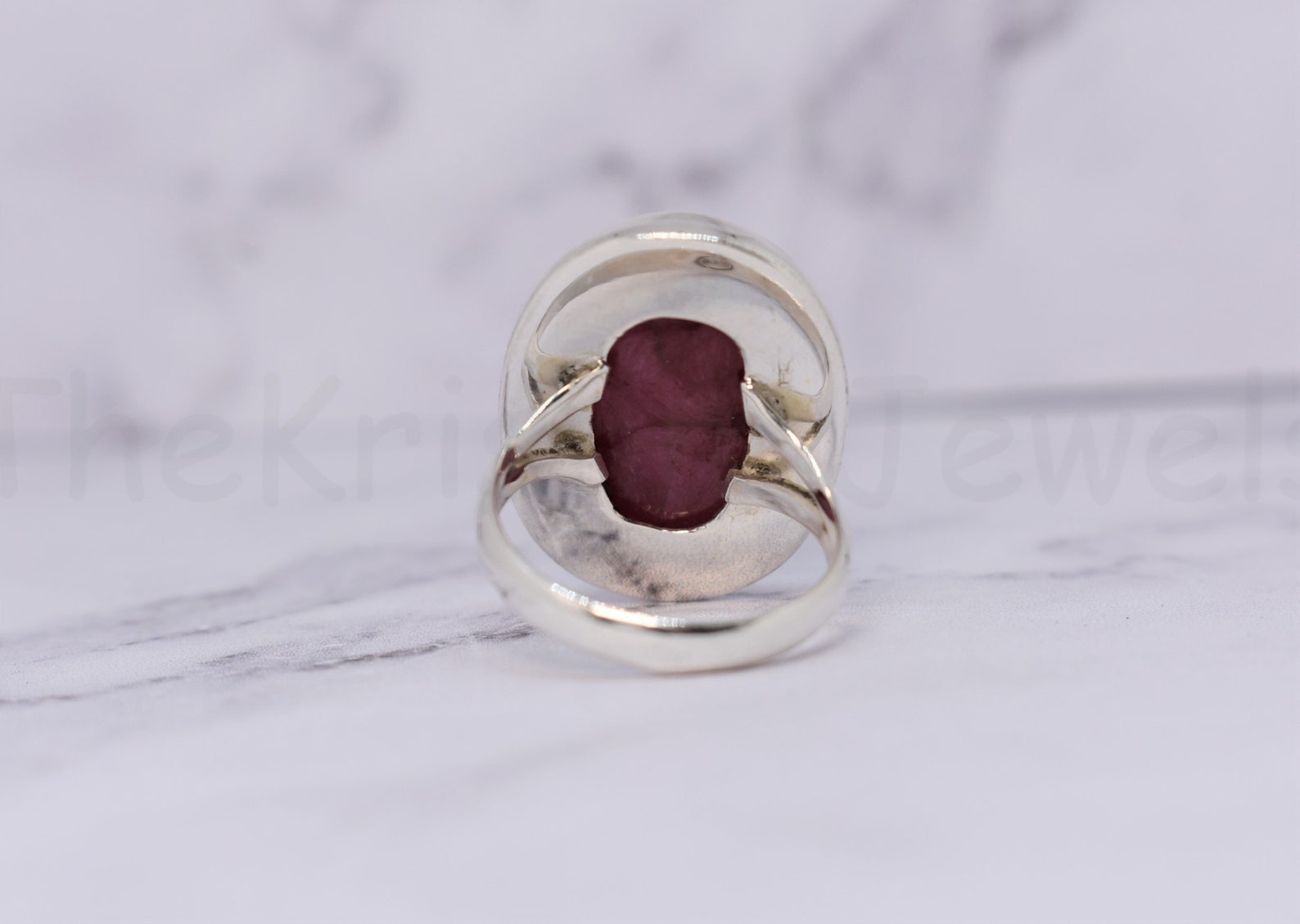 Indian Ruby Stone Ring 925 Silver Sterling Ring Oval Shape - Etsy