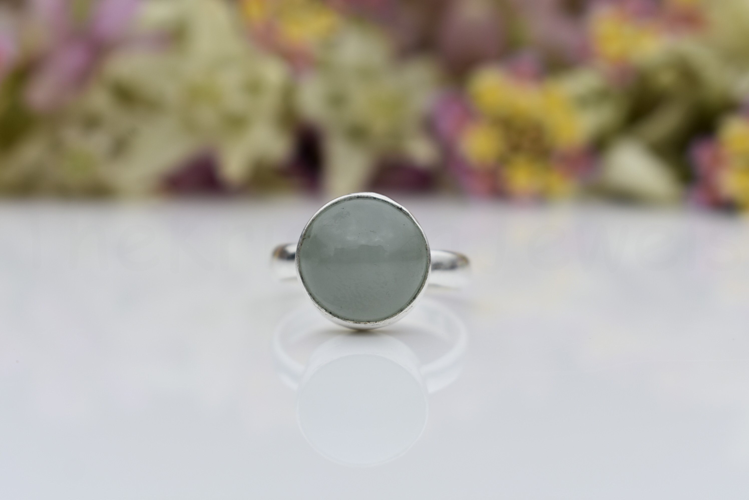 Aquamarin Ring Sterling Silber Ring Runder Stein Ring - Etsy.de