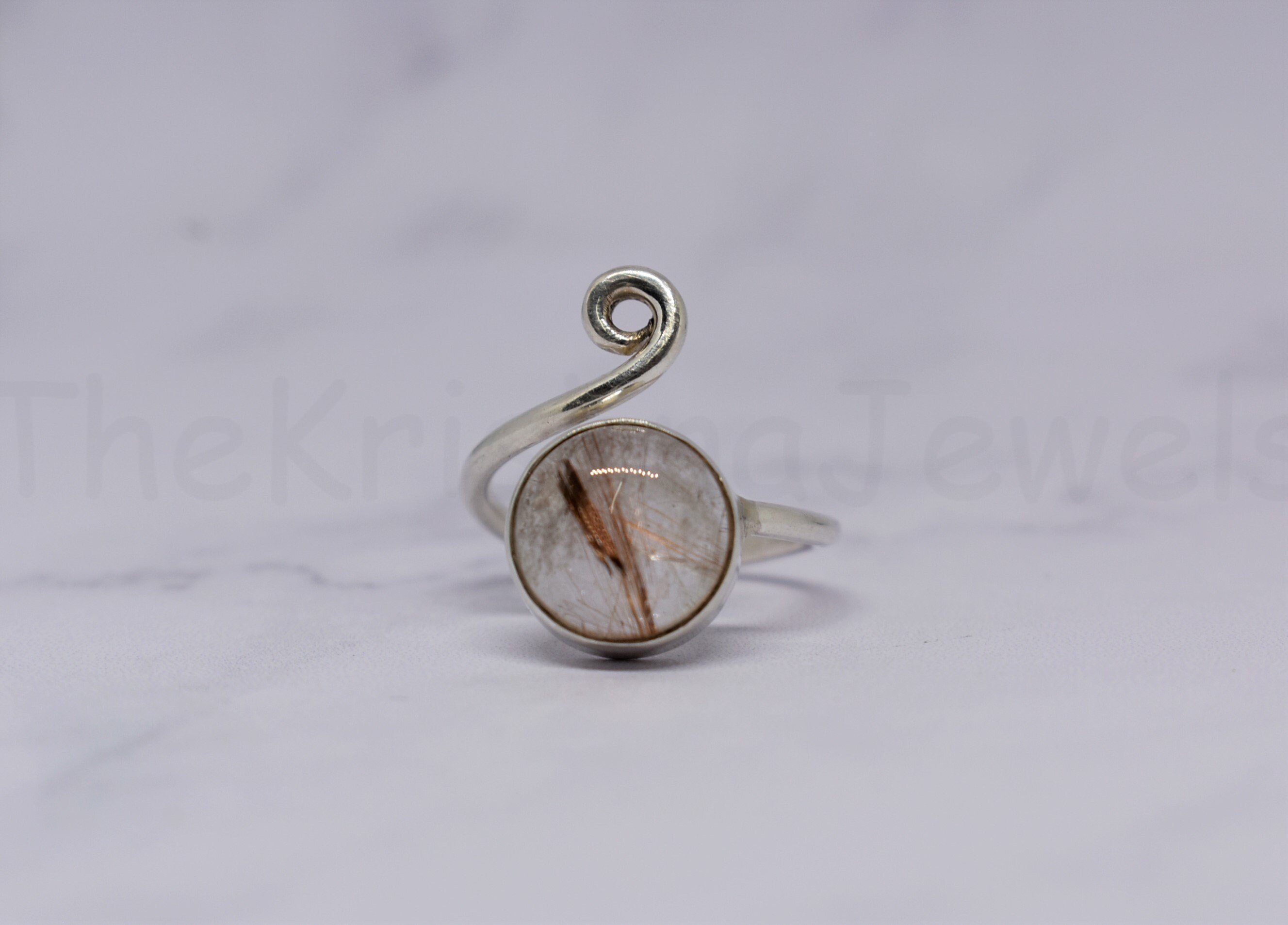 Golden Rutile Ring Sterling Silver Ring Rutile Quartz | Etsy