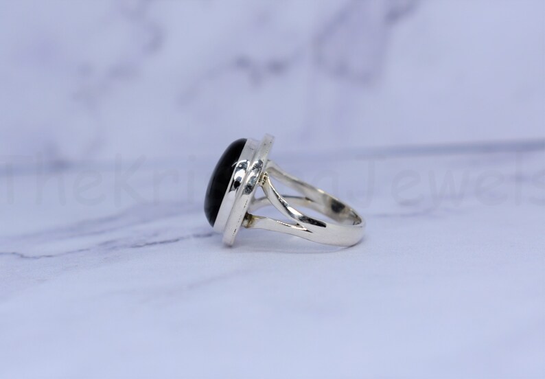 Black Onyx Stone Ring 925 Silver Sterling Ring Round Shape - Etsy
