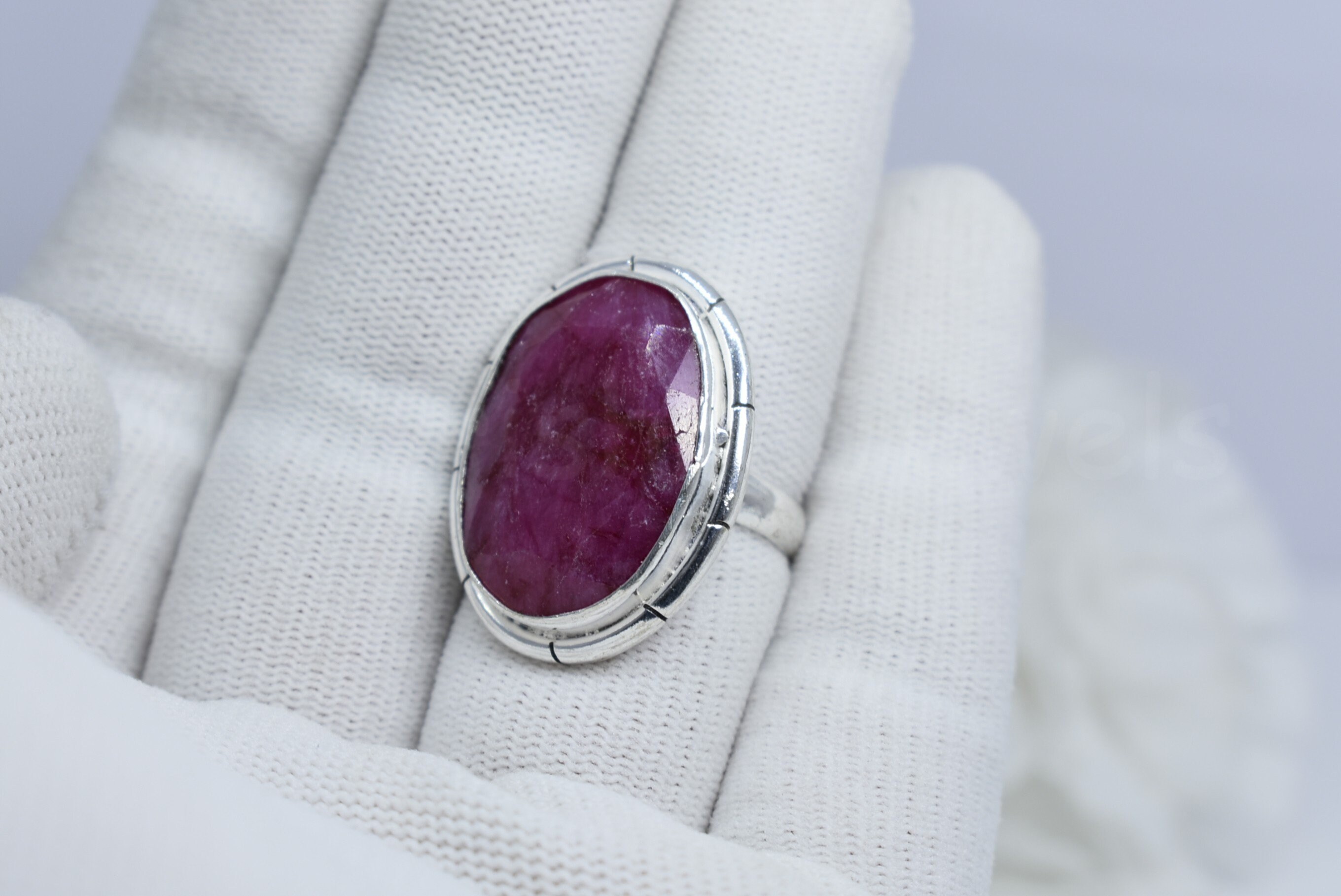 Indian Ruby Ring 925 Sterling Silver Ring Oval Shape | Etsy