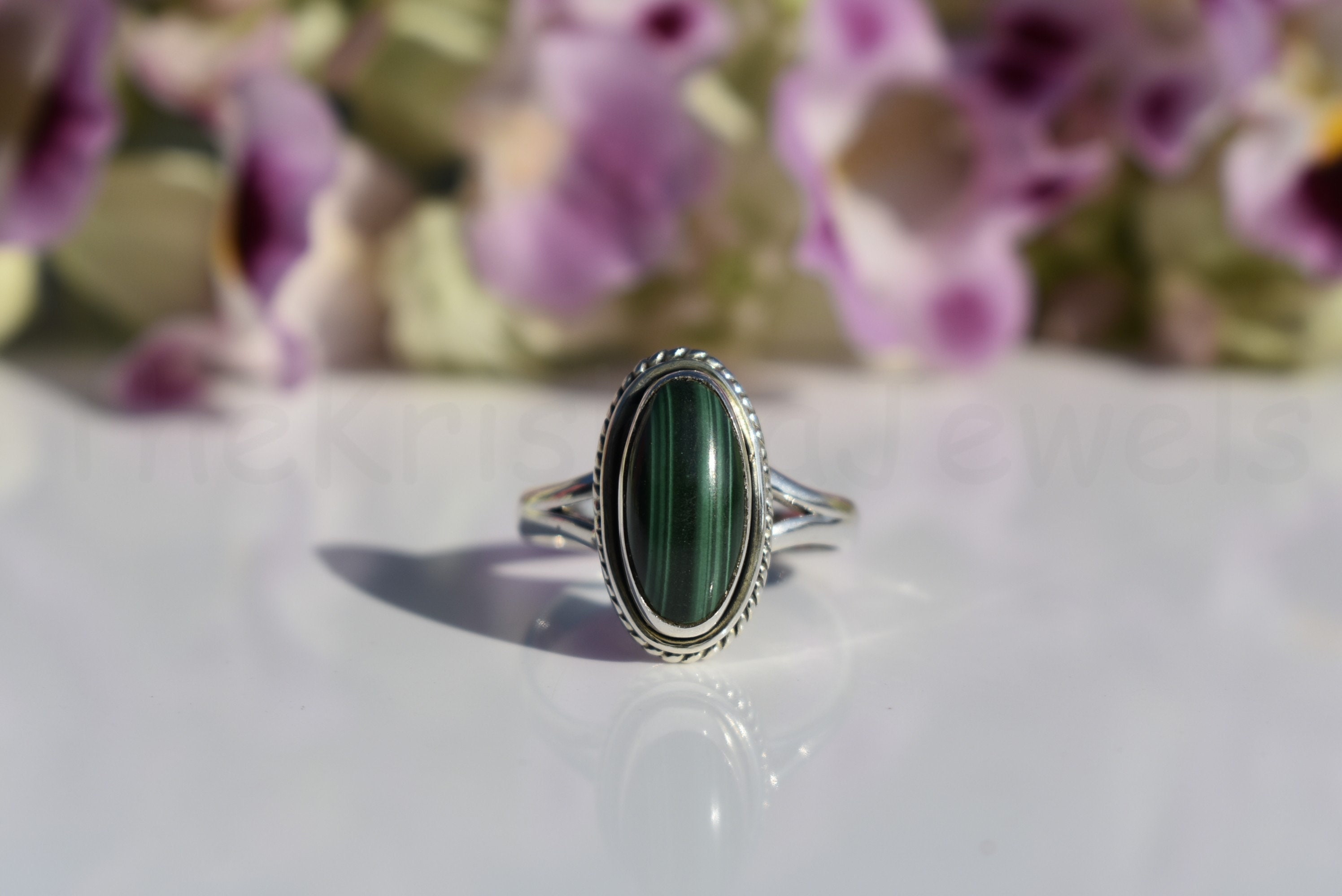 Malachite Ring Sterling Silver Ring Malachite Jewelry Green | Etsy