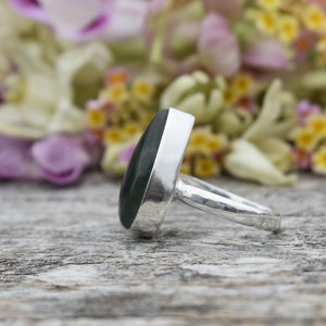Nephrite Jade Ring, Sterling Silver Ring, Nephrite Jade Jewelry, Simple ...