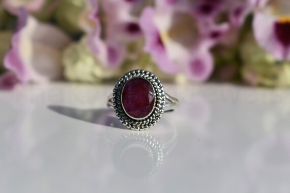 Burmese Ruby Ring Sterling Silver Ring Oval Ring All Ring - Etsy