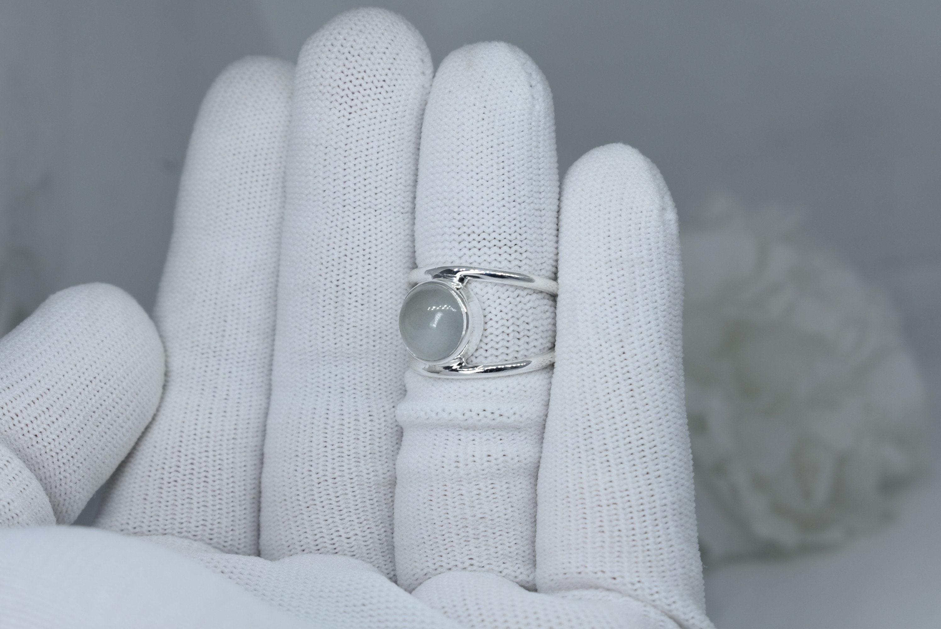 Moonstone Ring Round Moonstone Moonstone Jewelry Double - Etsy UK