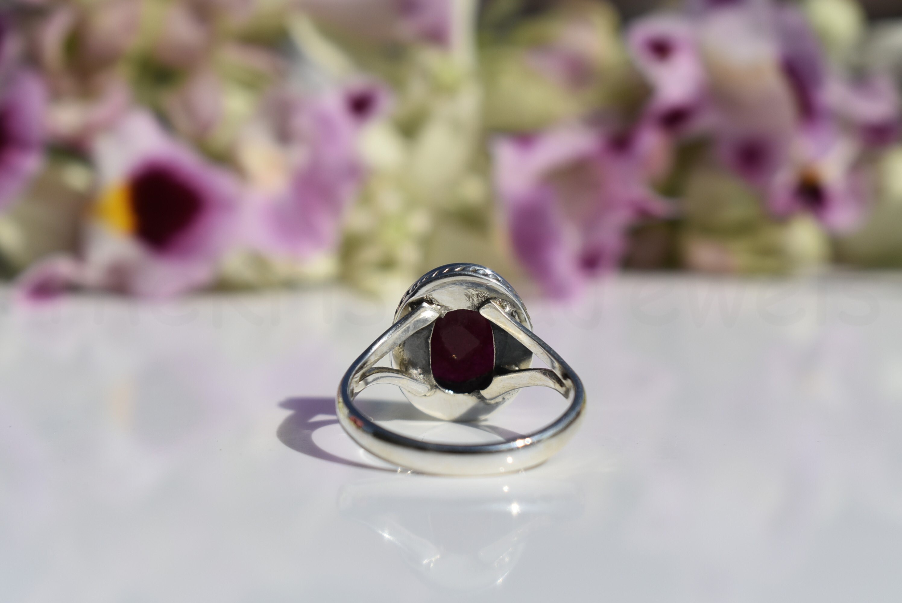 Burma Ruby Stone Ring Sterling Silver Ring Natural Gemstone | Etsy