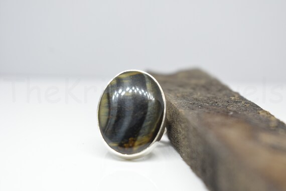 Hawk Eye Gemstone Ring 925 Sterling Silver Oval Gemstone | Etsy