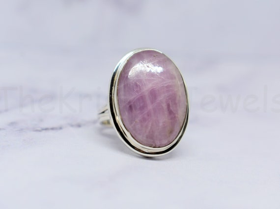 Pink Kunzite Stone Ring 925 Sterling Silver Ring Oval | Etsy