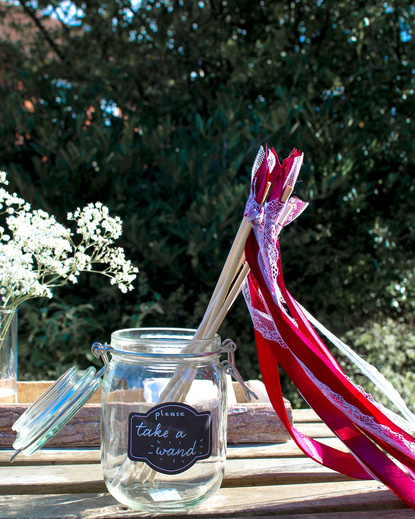 Wedding Wands with Colorful Ribbons Lace Bells Wedding | Etsy