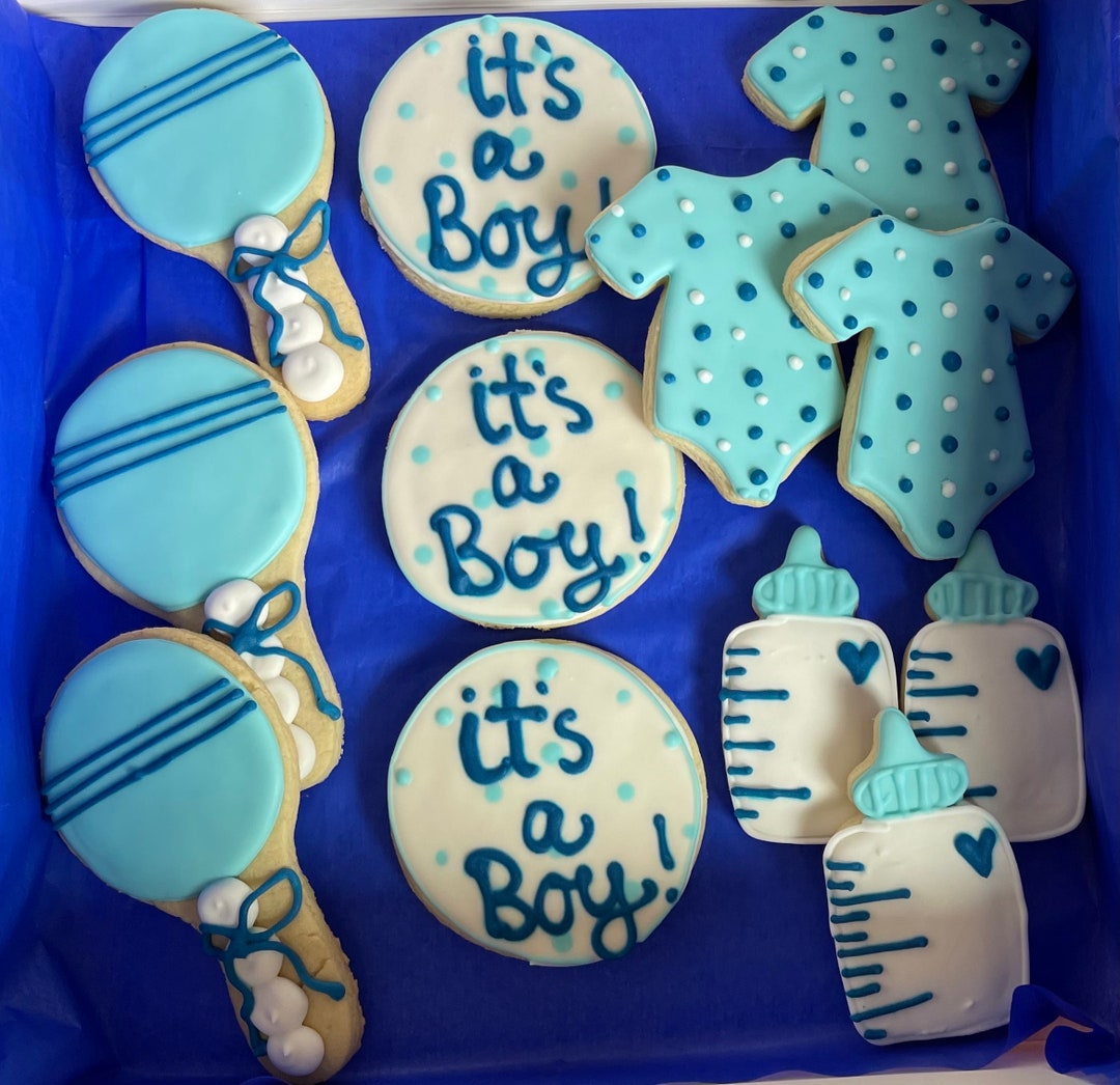 It's a Boy Cookies: Royal Icing Gender Reveal Decorated Cookies - Etsy