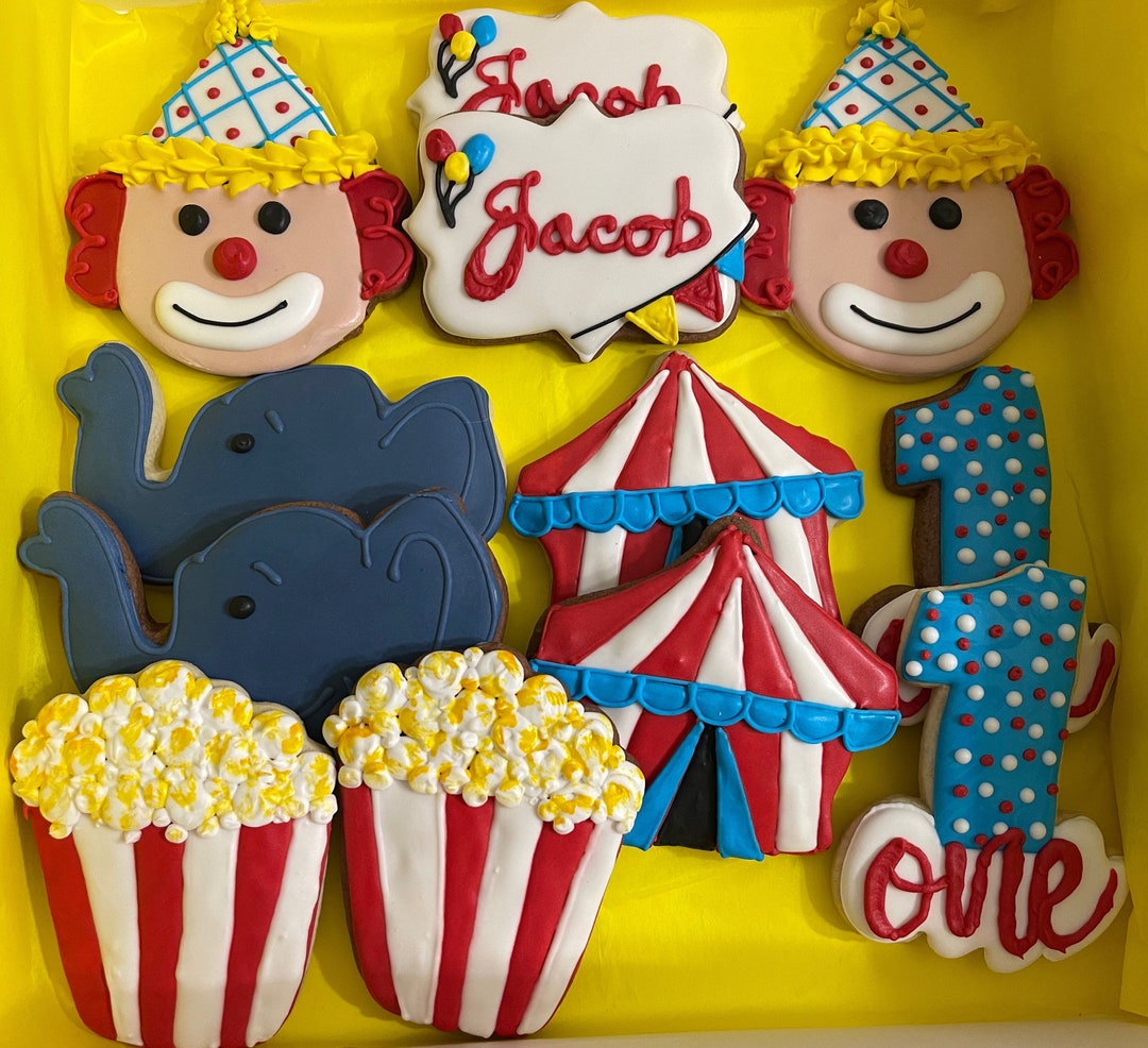 Circus Theme Cookies!!-royal Icing Sugar Cookies || Decorated Cookies ...