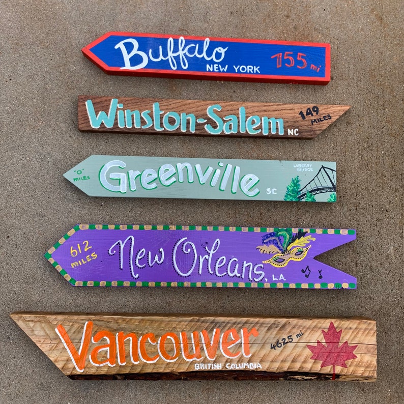 CUSTOM Directional Signs w/Destination on Wood for Tiki Bar | Etsy