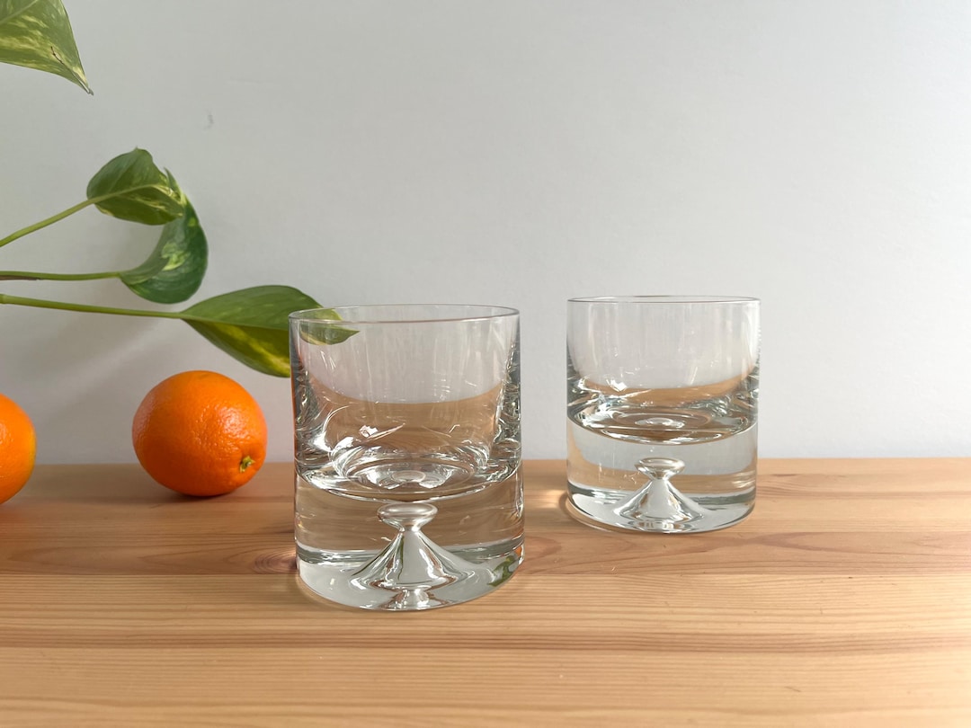 Luxury Lowball Rocks Glasses With Bubble in Base, Set of 2 | Krosno ...
